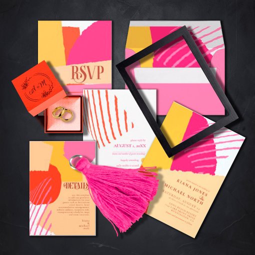 Color Block Wedding Bridal Shower Summer ID740 Invitation | Zazzle