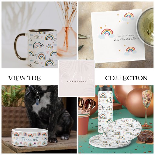 Cheerful Rainbow Pattern Name Tag | Zazzle