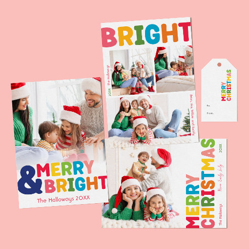 Colorful Merry and Bright Holiday Party Invitation | Zazzle