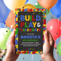 Colorful Building Blocks Birthday Boy Thank You Card | Zazzle