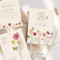Simple Colorful Wildflower Engagement Party Invitation | Zazzle