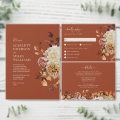 Terracotta Fall Floral Wedding Invitation | Zazzle