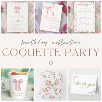Feminine Coquette Vintage Floral Birthday Party Invitation | Zazzle