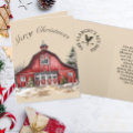 Farmhouse Country Christmas Three Photo Holiday Card | Zazzle