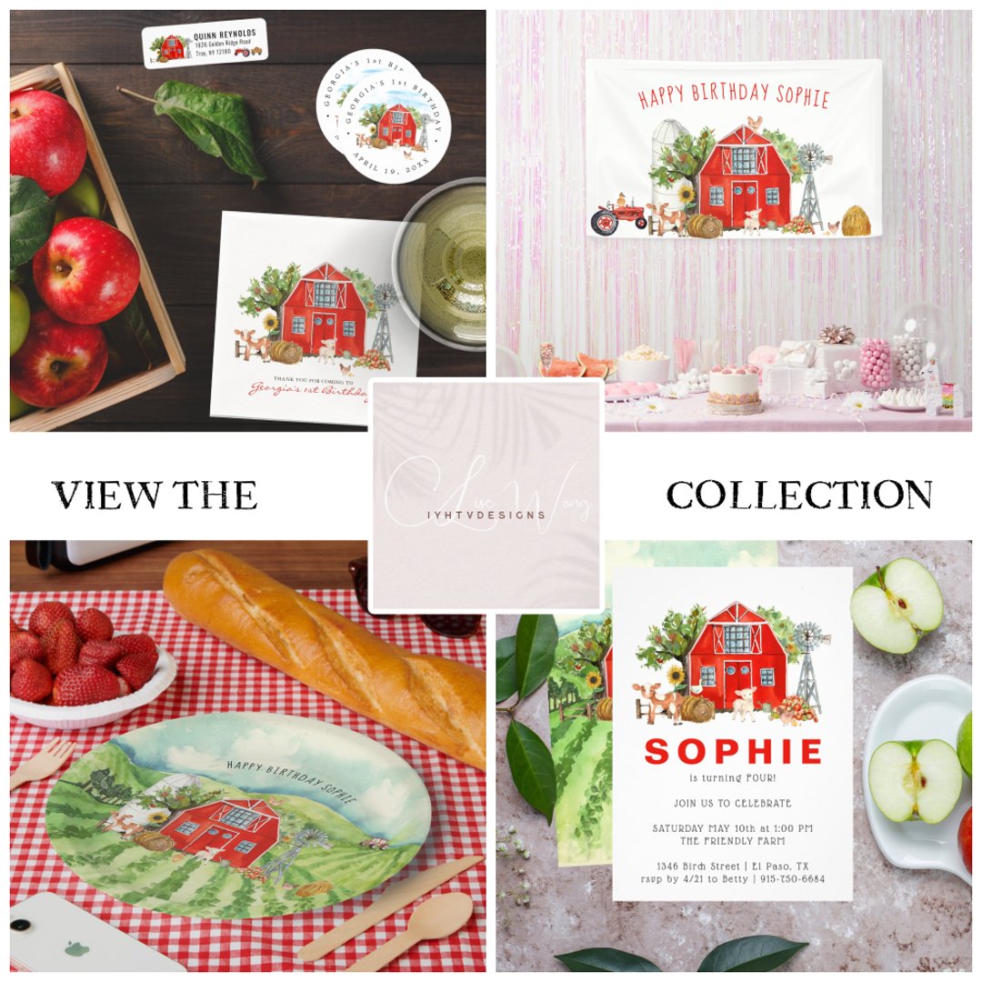 Farm Theme Birthday Party Invitation | Zazzle