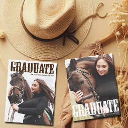 Country Western Graduate Photo Cowgirl Graduation Paper Plates | Zazzle