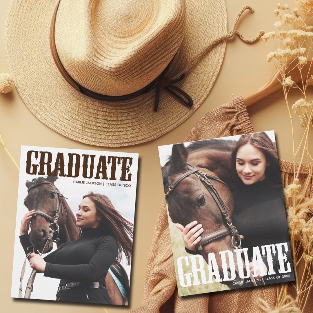 Country Western Graduate Photo Graduation Yard Sign | Zazzle