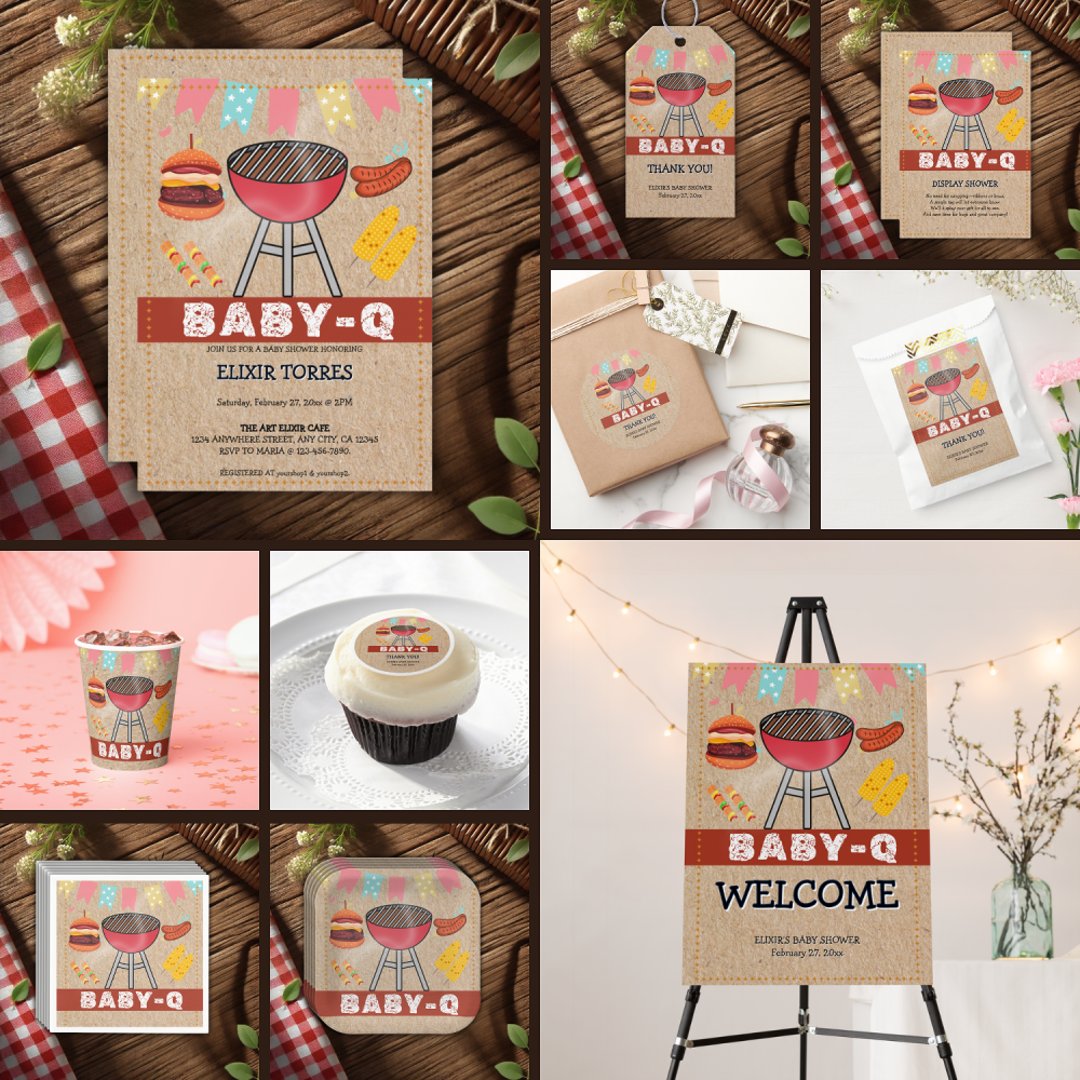 Craft Baby Q Grill Baby Shower Foam Board | Zazzle