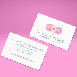 Simple Modern Crochet Handmade Crocheting Business Card | Zazzle