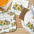 Sunflowers and Crow Thankful Thanksgiving Dinner Invitation | Zazzle