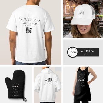 Custom Business Company Logo QR Code Scan & Text T-Shirt | Zazzle