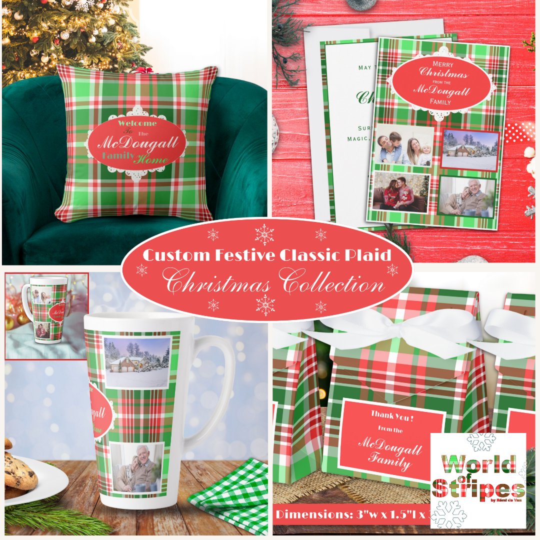 Festive Classic Red Green White Christmas Plaid Wrapping Paper | Zazzle