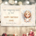 Cute Christmas Angel 1st Birthday Invitation | Zazzle