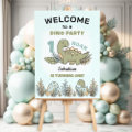 Cute Cartoon Dinosaur Blue Green Boy 1st Birthday Paper Plates | Zazzle