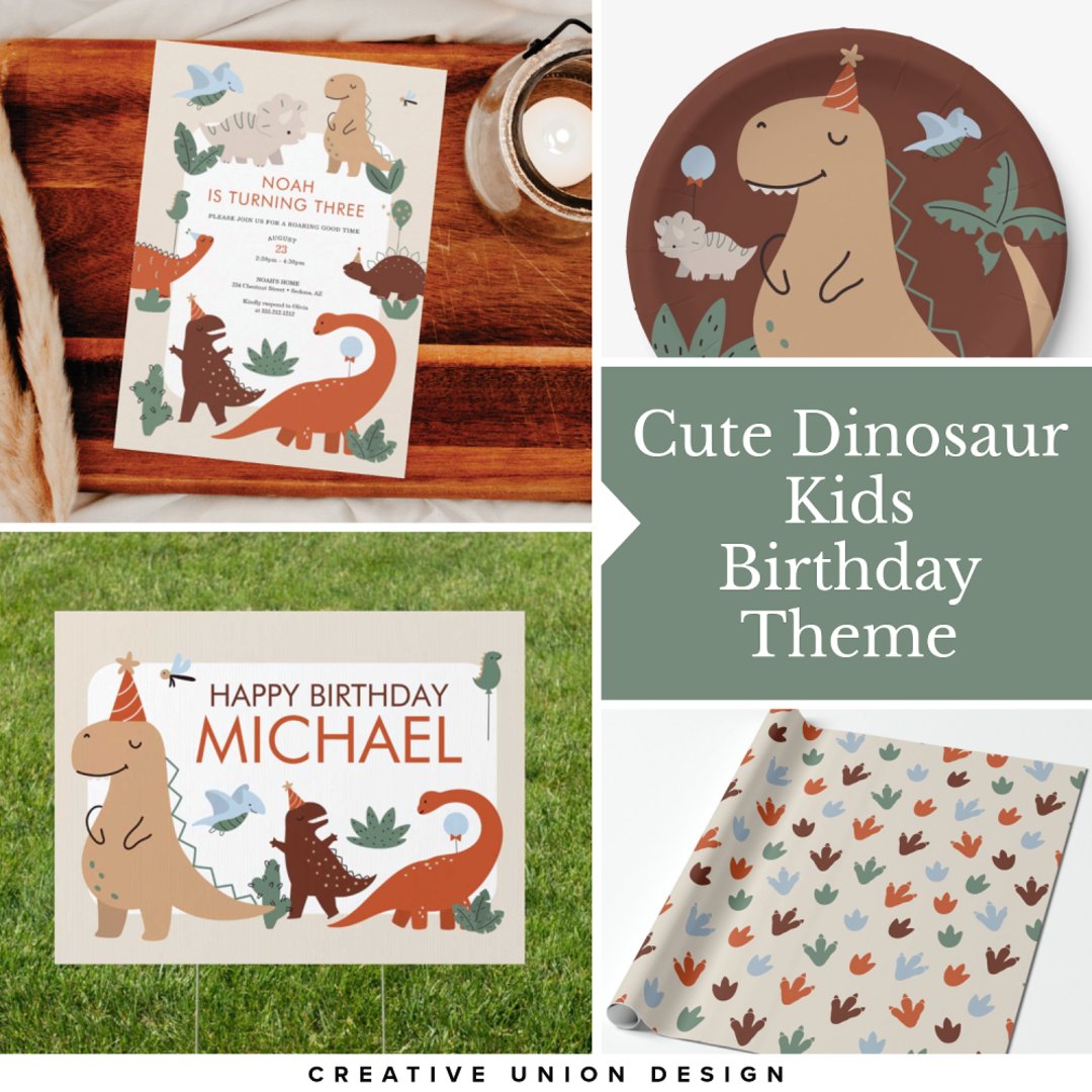 Cute Dinosaur Birthday Party Welcome Yard Sign | Zazzle
