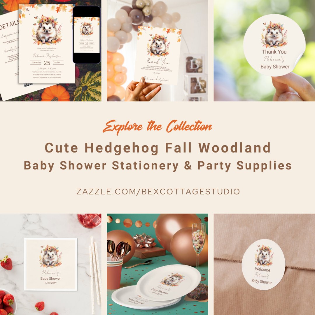 Cute Hedgehog Fall Woodland Thank You Classic Round Sticker | Zazzle