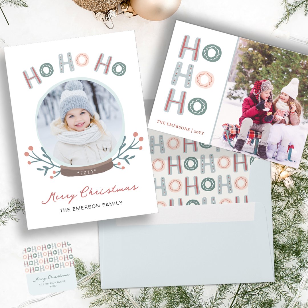 Photo Collage Holiday Postcard | Zazzle