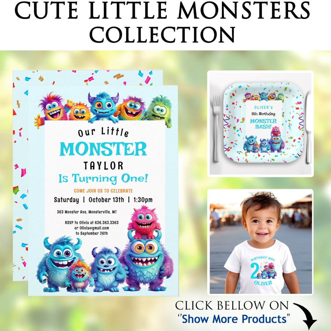 Funny Cute Monsters Classroom Decor Text Poster | Zazzle