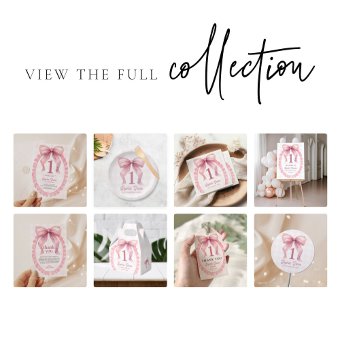 Cute Pink Bow Coquette 1st Birthday Welcome Sign | Zazzle