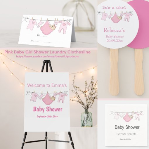 Cute Girl Pink Baby Shower Address Label | Zazzle