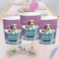 Cute puppy in a bathtub with soap bubbles water bottle | Zazzle