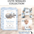 Boy Nautical Whale Baby Shower Welcome sign | Zazzle