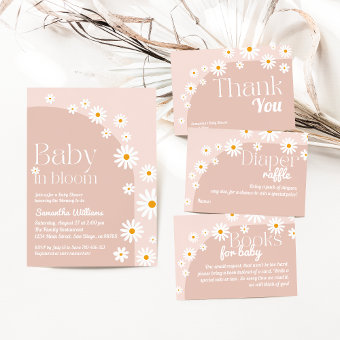 Daisy Baby in bloom Boho Girl Baby Shower Invitation | Zazzle