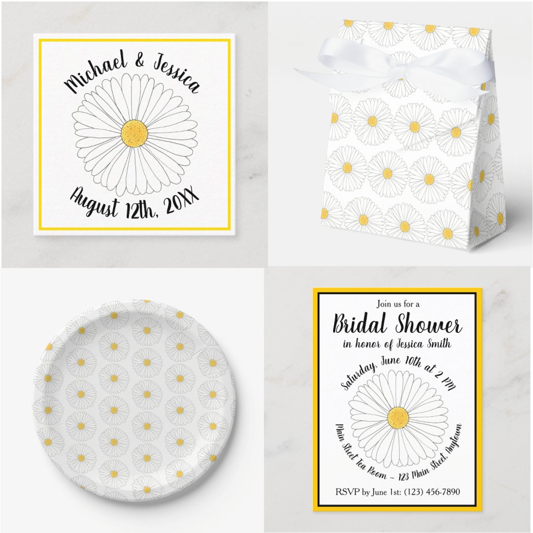 Daisy Flower Garden Party Floral Print Daisies Wrapping Paper Sheets ...
