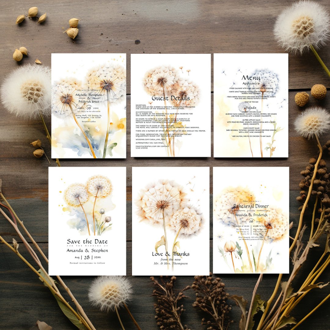 Dandelion Wedding QR Code Invitation | Zazzle