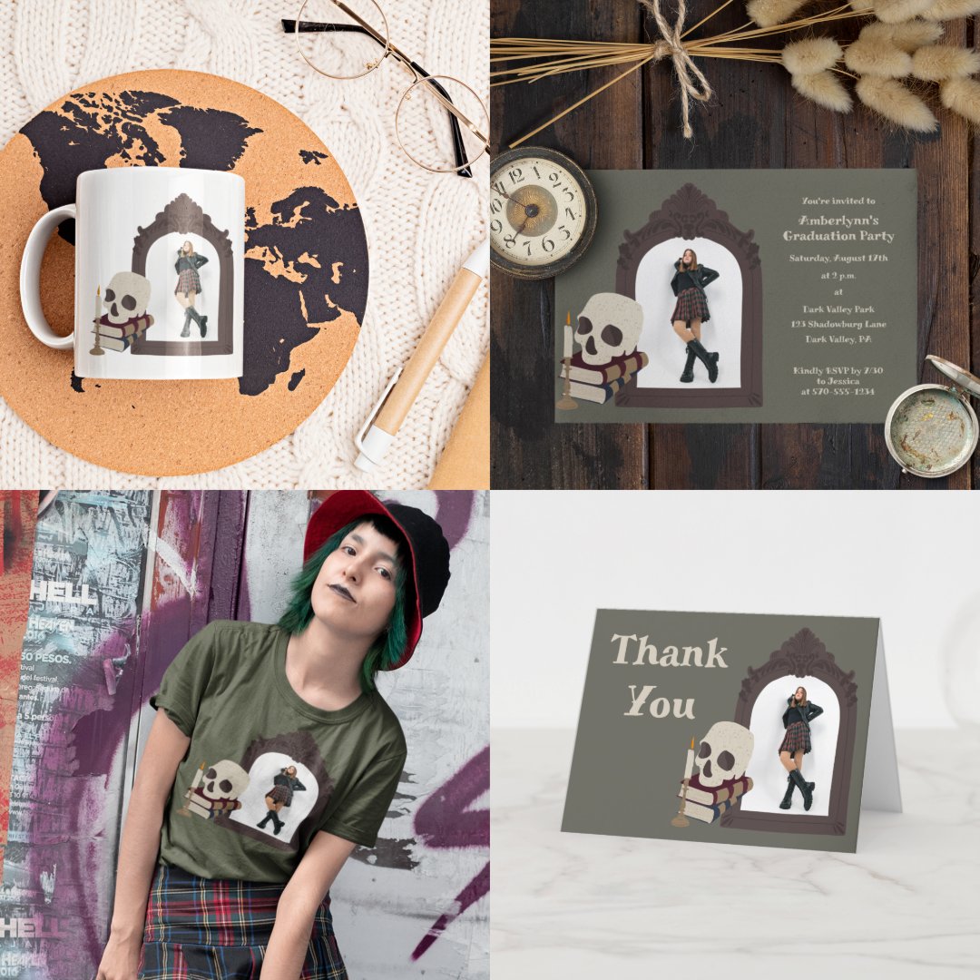 Dark Academia Photo Graduation Party Paper Plates | Zazzle