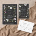 Black Botanical Wildflowers | Elegant Wedding Invitation | Zazzle