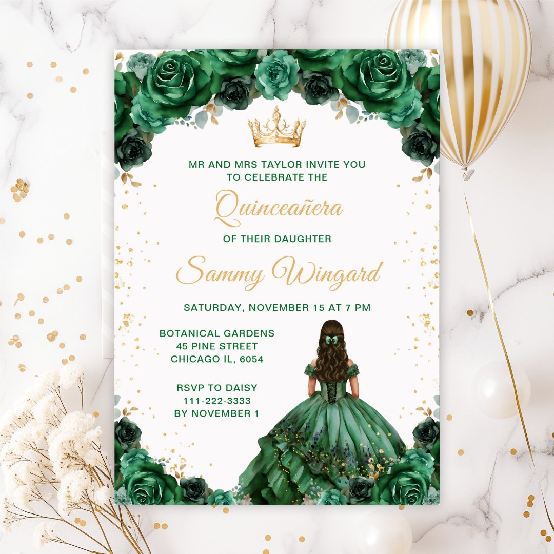 Dark Green Princess Quinceañera Welcome Poster | Zazzle