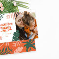 Christmas in july tropical palm tree modern photo holiday card | Zazzle