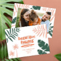 Christmas in july tropical palm tree modern photo holiday card | Zazzle
