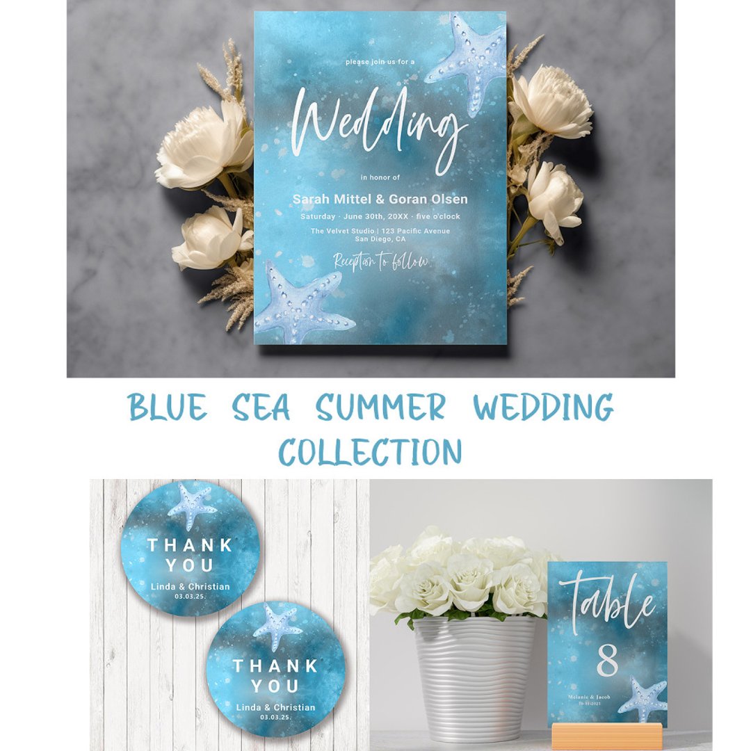 Deep Blue Sea Summer Wedding Enclosure Card | Zazzle