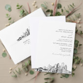 Detroit Wedding Custom Skyline Sketch Invitation | Zazzle