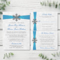 Diamante Snowflake & Blue Ribbon Winter Wedding Poster | Zazzle