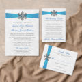 Diamante Snowflake & Blue Ribbon Winter Wedding Poster | Zazzle