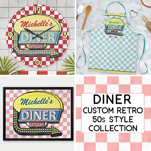 Create Your Own Custom Retro 50's Diner Sign 2 Postcard | Zazzle