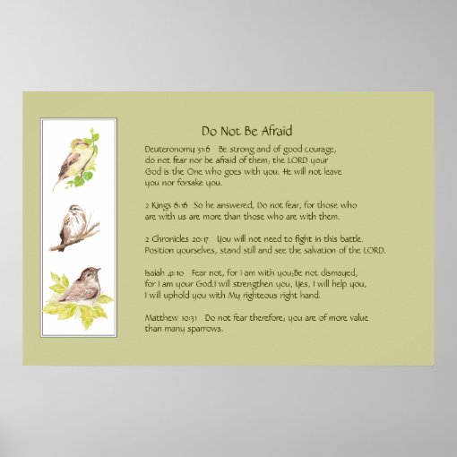 Collection Do Not Be Afraid Scriptures Courage Poster | Zazzle