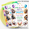 Dog Theme Birthday Party Invitation | Zazzle