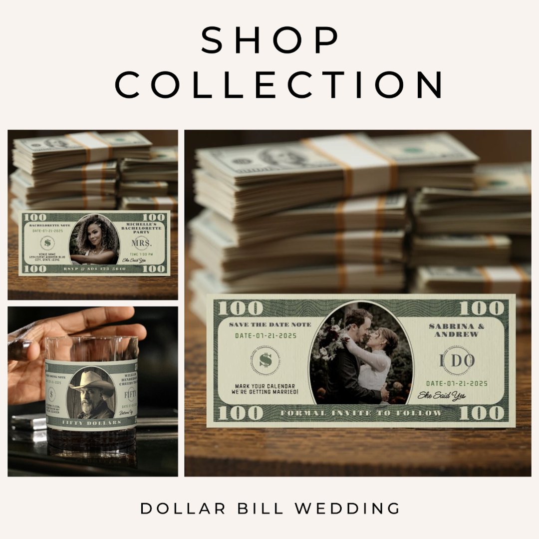 100 Dollar Bill Bachelorette Party Invitation | Zazzle