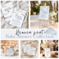 Dreamy Blue Heaven Sent Sky Themed Boy Baby Shower Invitation | Zazzle