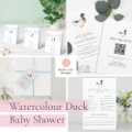 Elegant Duck Baby Shower Gift Registry QR Code Enclosure Card | Zazzle
