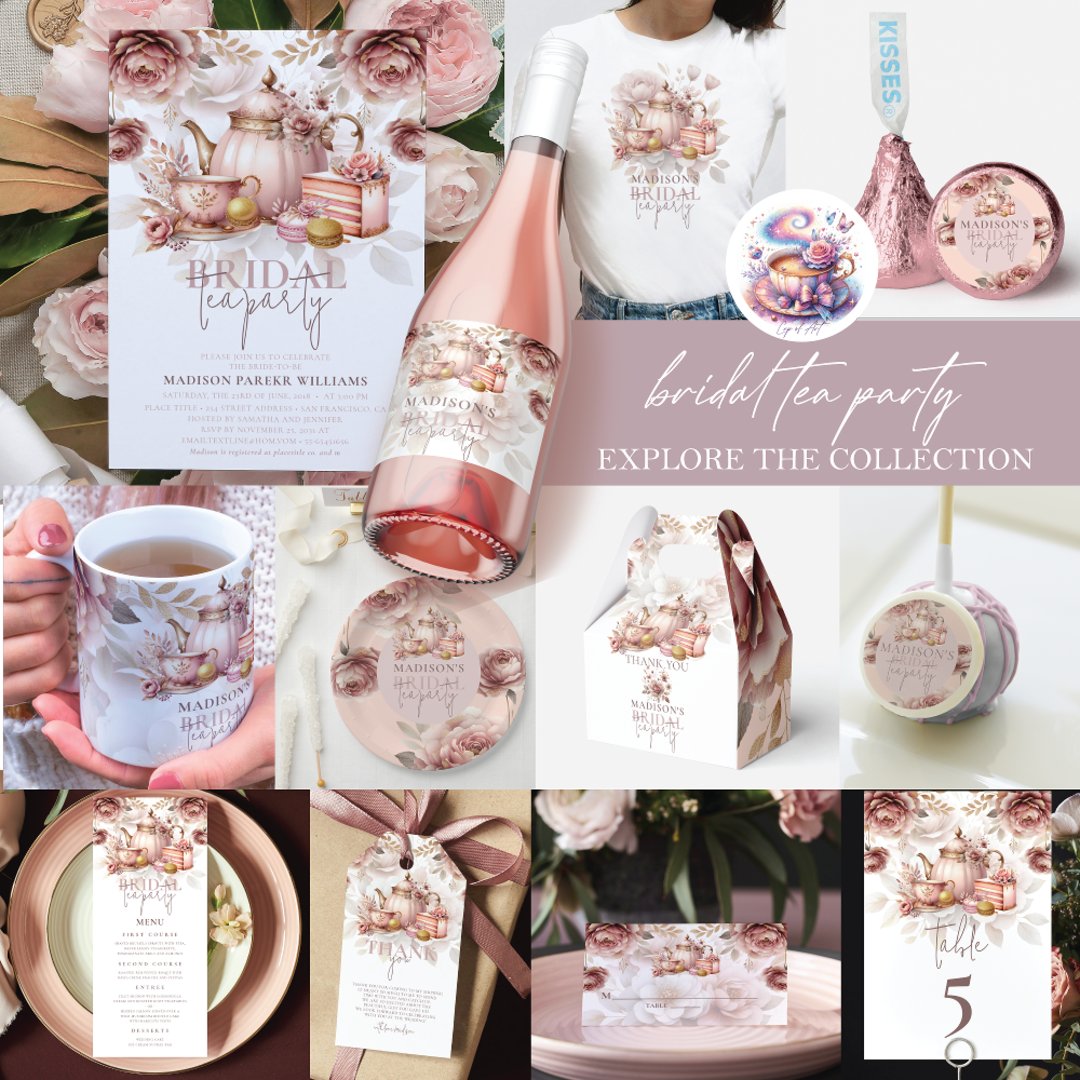 Dusty Pink Watercolor Bridal Tea Shower Invitation | Zazzle
