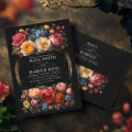 Black Floral Moody Botanical Gothic Birthday Party Invitation | Zazzle