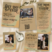 Nothing Fancy Just Love Tan QR Code Photo Wedding Invitation | Zazzle