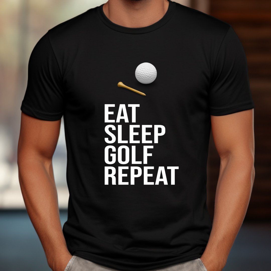 Golf Eat Sleep Par tee golf repeat with golf ball Wine Label | Zazzle