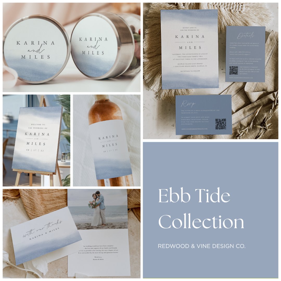 Ebb Tide Coastal Watercolor Wedding Invitation | Zazzle
