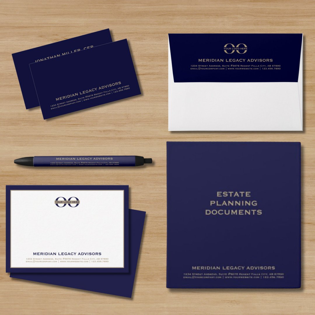 Navy Blue and Gold Estate Planning Documents 3 Ring Binder | Zazzle